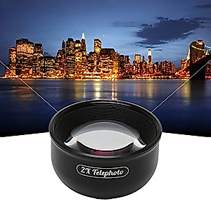 Cell Phone Camera Lens Kit, HD 2X Telephoto Photography Lens, Aluminum Alloy, Suitable for Most Phones with Camera Lens Diameter Less Than 13mm