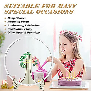 YEOOE Wedding Guest Book Alternative for Wedding Reception, Round Wooden Frame with 200 Sign Hearts, Rustic Decoration for Wedding, Baby Shower, Birthday Party (White)