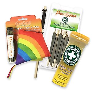 Meowijuana | Get Higher Bundle | Get Higher Kite, King Size Catnip Joints, and Whisker Tickler | Promotes Play and Cat Health | Includes Organic Catnip | Feline and Cat Lover Approved