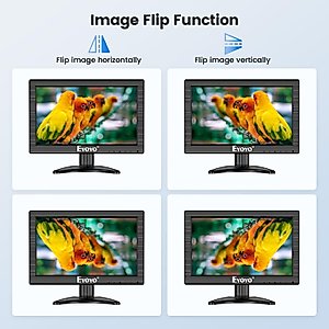 Eyoyo 12 Inch Monitor 16:9 Mini HDMI Monitor Screen 1366x768 Small TV Monitor Display with HDMI VGA BNC AV USB Input for Computer PC RasPi Laptop CCTV Security Analog Camera