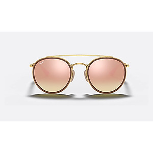 Ray-Ban RB3647N 001/7O 51M Gold/Pink Brown Mirror Gradient Sunglasses For Men For Women + BUNDLE with Designer iWear Eyewear Kit