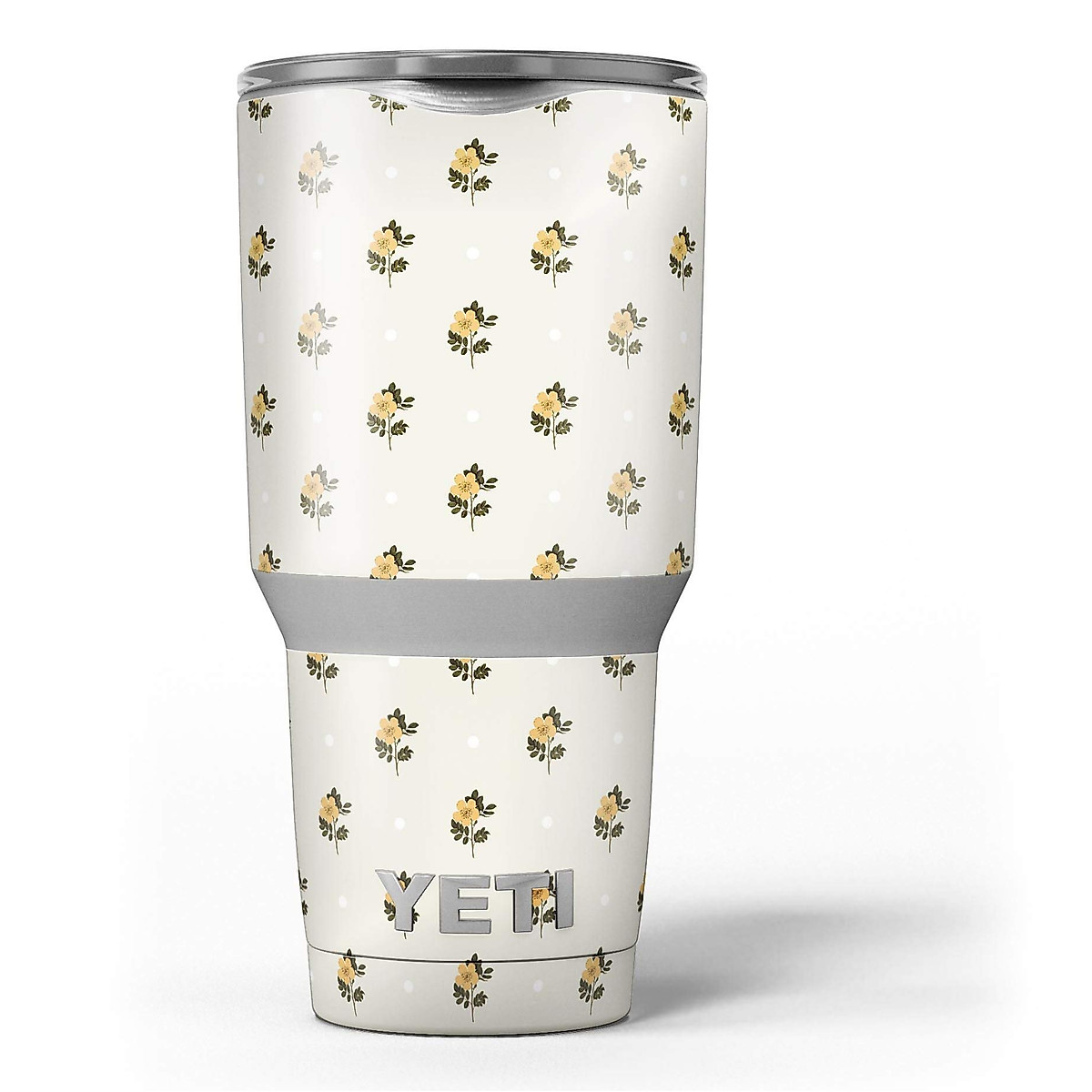 Design Skinz The Micro Daisy and Polka Dot Pattern - Skin Decal Vinyl Wrap Kit Compatible with The Yeti Rambler Cooler Tumbler Cups