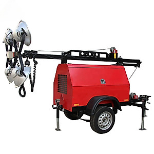 Silent Mobile Light Tower Diesel Engine with 360° Rotating High Mast