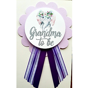 Grandma to Be Baby Shower Pin for nona to wear, Elephant Purple, It's a Girl Baby Sprinkle