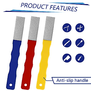 6 Pcs Diamond Sharpening Hones Sets Color Coded Diamond Sharpening Hone Sharpening Stones Diamond Sharpener Set Diamond Paddles Sharpening Tools Flat Hand File Knife Sharpener for Hunting, Outdoor