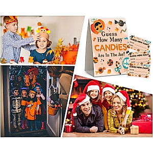 Halloween Shower Games,Guess How Many Candies,Baby Shower Games,Wedding Shower Games,Baby Shower Decorations Gender Neutral,Bridal Shower Decoration,Birthday Party Game,50 guess Cards & 1 Sign -9