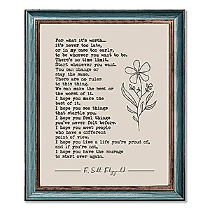 For What It's Worth Wall Art, Book Page Quote, Literature Prints, Book Quotes, Minimalist Dorm Decor, Boho Quote Print, Unframed (11X14 INCH)