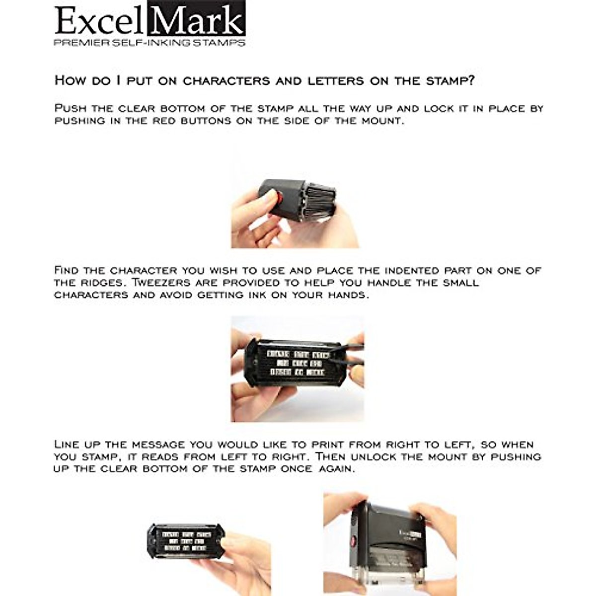 ExcelMark Self-Inking Do It Yourself Stamp Kit - A2359-DIY - Black Ink