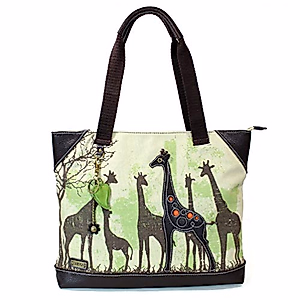 Chala Handbags Safari Giraffe Canvas Tote Purse