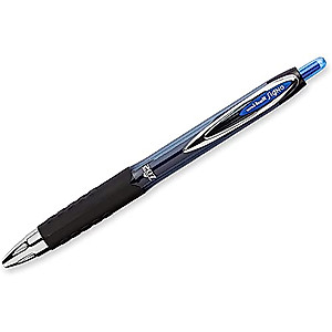 Uniball Signo 207 Retractable Gel Pens - Medium Point - 6 Black with 6 Blue Ink Pens (Total of 12 Pens)