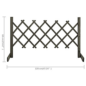 Homvdxl 47x24" Garden Fence Wood Garden Fencing with Trellis, Instant Garden Fence Panel, Freestanding Garden Trellis Fence for Home Yard Garden Indoor Outdoor (Gray)