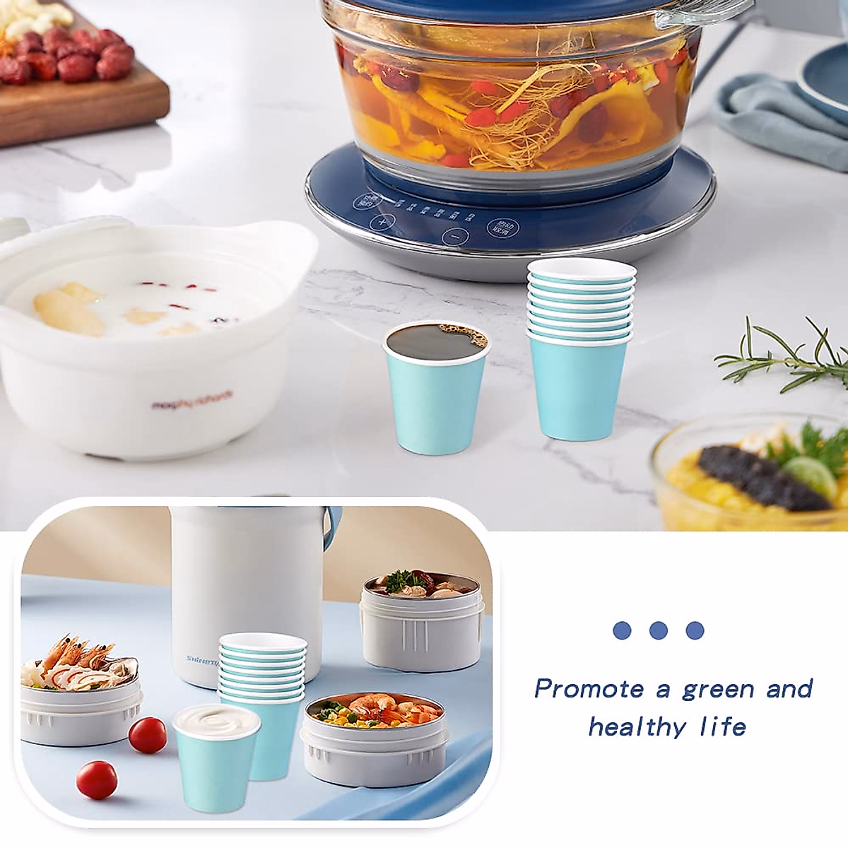 Giwrmu 100 pack 3 oz Paper Cups, Disposable Bathroom Cups, Mouthwash Paper Cups, 3 oz Small Cups for mouthwash, Snack Cups, Espresso Cups Suitable for Home, Party, Picnic