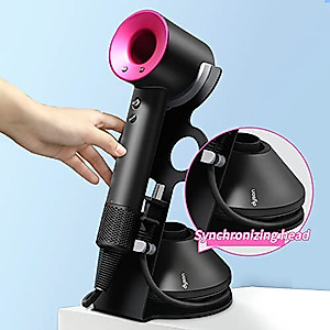 BUBM Hair Dryer Holder for Dyson Supersonic,Aluminum Alloy Bracket Power Plug Holder,Bathroom Organizer for Dyson Hair Dryer Case Black