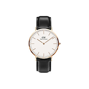 Daniel Wellington Classic Sheffield 40mm Men's Watch, DW Classic Leather Rose Gold Watch for Men
