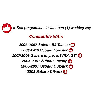 KeylessOption Remote Key Fob 3btn for Subaru (NHVWB1U711)