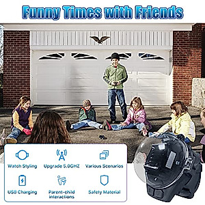 Mini Remote Control Car Watch Toys, Small RC Watch Racing Car with USB Charging, 2.4 GHz Detachable Cute Watch Car Toy for Boys Girls Gift Birthday Christmas (Black)