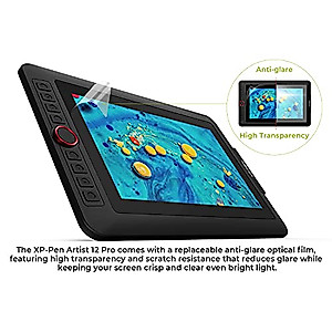 XPPen Artist12 Pro 11.6" Drawing Tablet with Screen Pen Display Full-Laminated Graphics Tablet with Tilt Function Battery-Free Stylus and 8 Shortcut Keys(8192 Levels Pen Pressure and 72% NTSC)