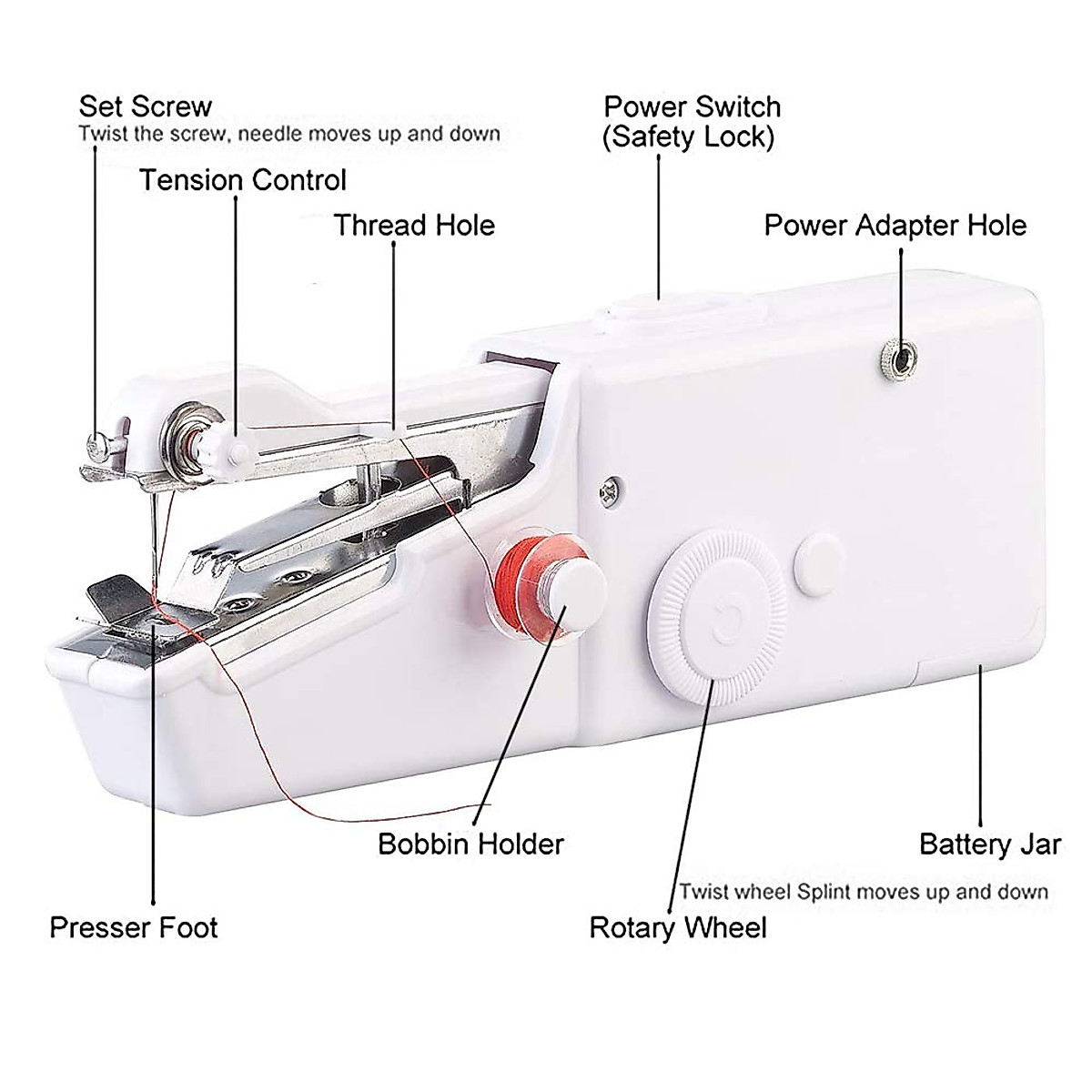 29 PCS Handheld Sewing Machine, Quick Portable Mending Machine, Electric Handy Sewing Machine, perfect for Beginners Sewing Curtain DIY Fabric Cloth Jeans Pet Clothes