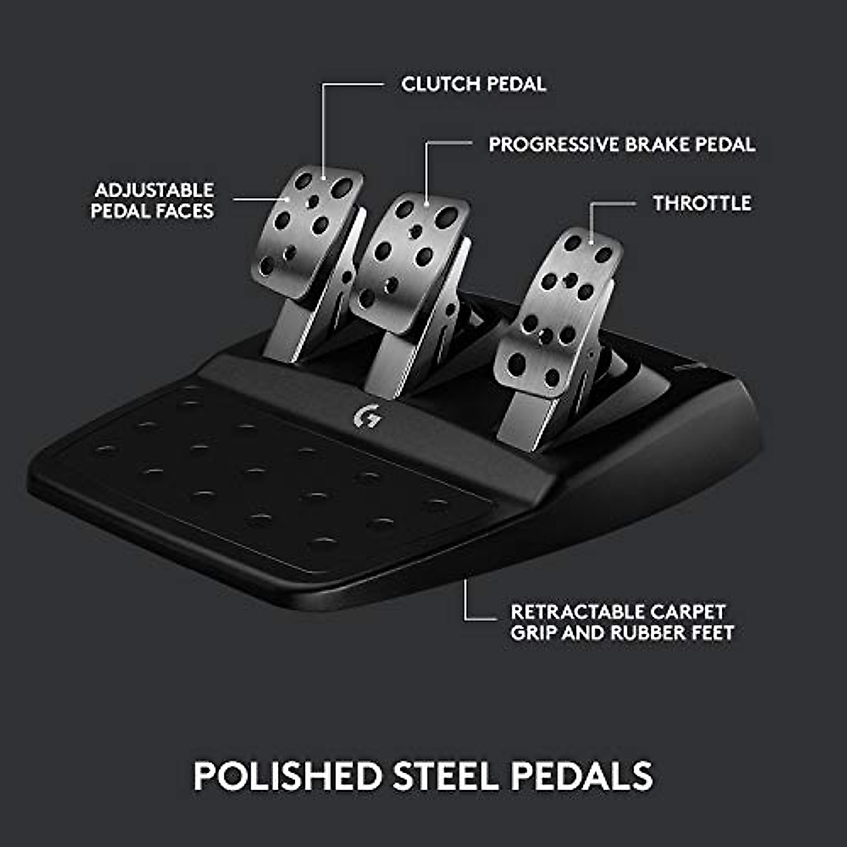 Logitech G923 Racing Wheel and Pedals for Xbox X|S, Xbox One and PC featuring TRUEFORCE up to 1000 Hz Force Feedback, Responsive Pedal, Dual Clutch Launch Control, and Genuine Leather Wheel Cover