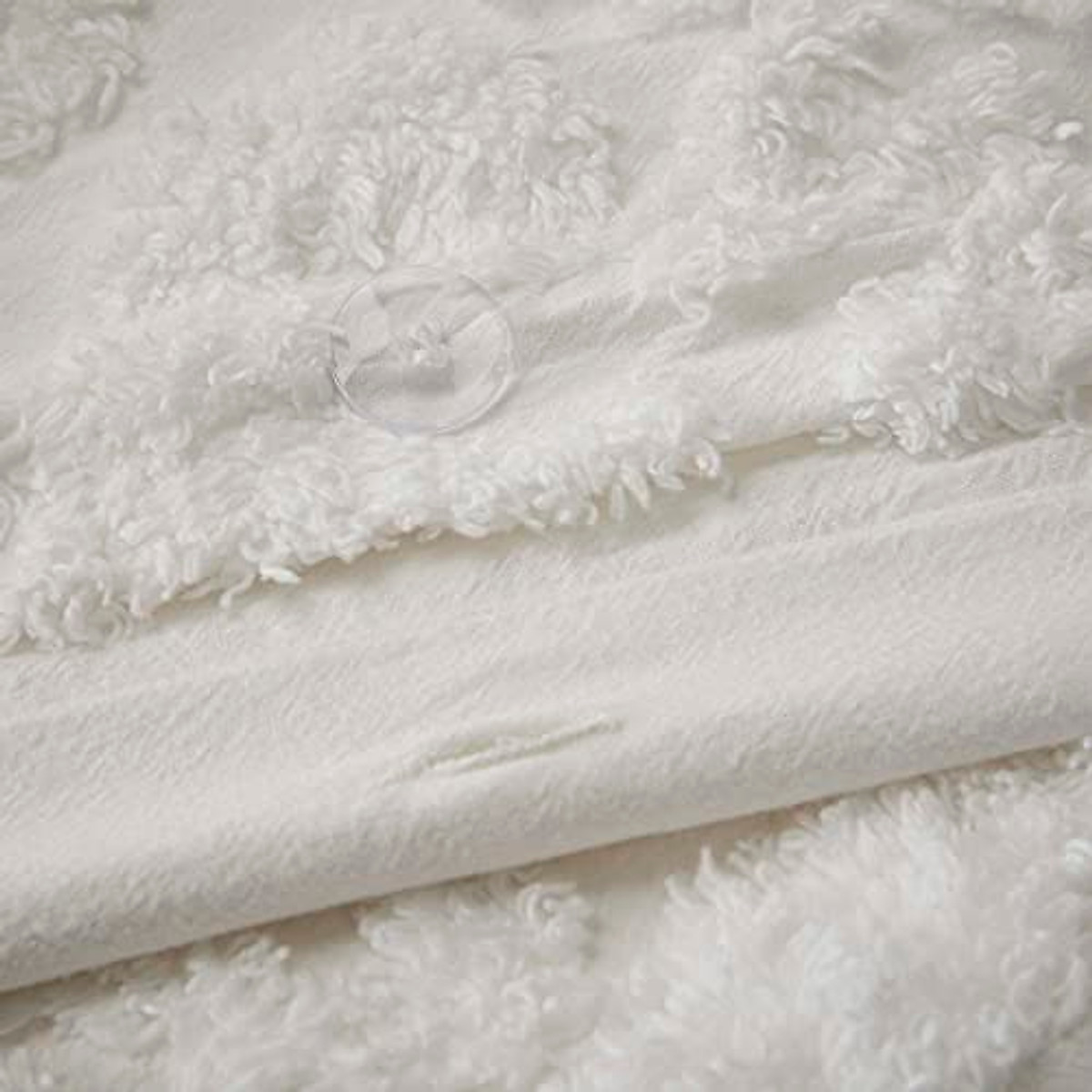 Madison Park Tufted Chenille 100% Cotton Duvet- Modern Luxe All Season Comforter Cover Bed Set with Matching Shams, King/Cal King(104"x92"), Damask Off White 3 Piece