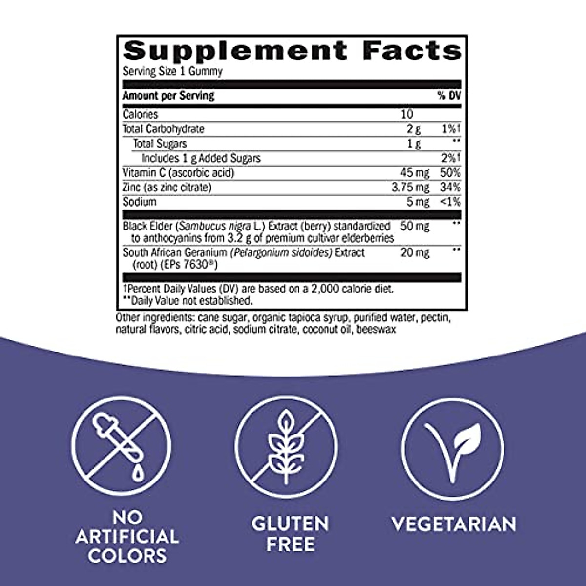 Nature’s Way Sambucus Relief Gummies, Feel Better Faster**, Reactive Support, Clinically Proven South African Geranium, with Elderberry, Vitamin C & Zinc, 60 Gummies