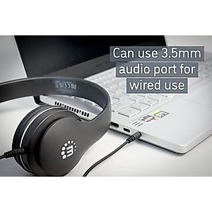 Manhattan Bluetooth On-Ear Headphones - Lightweight, 3.5mm Audio Port for Wired Use, Adjustable, Foldable, Padded Ear Cushion, Microphone & Controls – for Gym, School, Kids - 3 Yr Mfg Warranty–180641