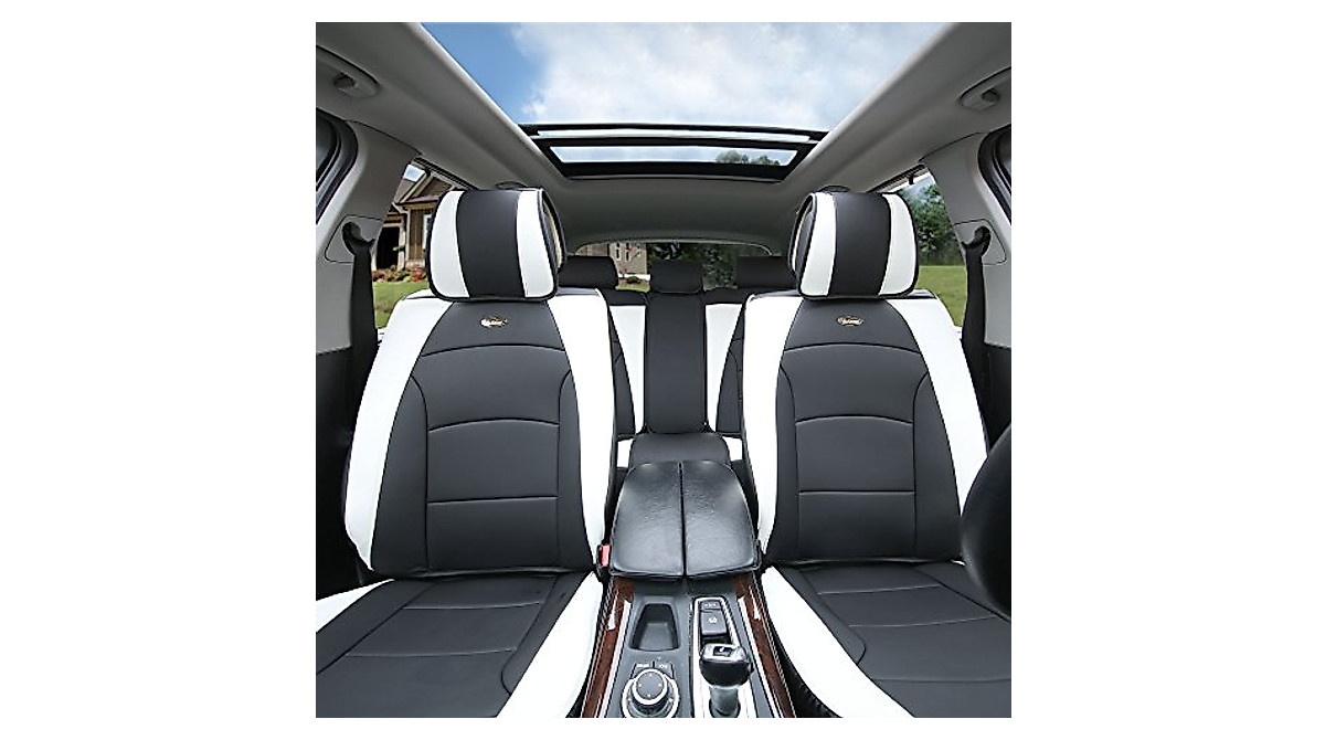 FH Group Car Seat Covers Front Set - Stylish Faux Leather Protection