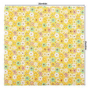 HURRISE Quilting Fabric, Precut Fabric Soft Fabric Sewing Assorted Fabric Squares for Crafting Home Decoration Quilting Sewing(25 * 25, 12)