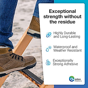 EdenProducts Heavy Duty Anti Slip Grip Tape (4inx33ft) - High Traction Anti Slip Tape, Waterproof Outdoor Grip Tape for Stairs, for Skateboards, Bat, Pool, Floor - Non Skid Tape Outside Step Treads