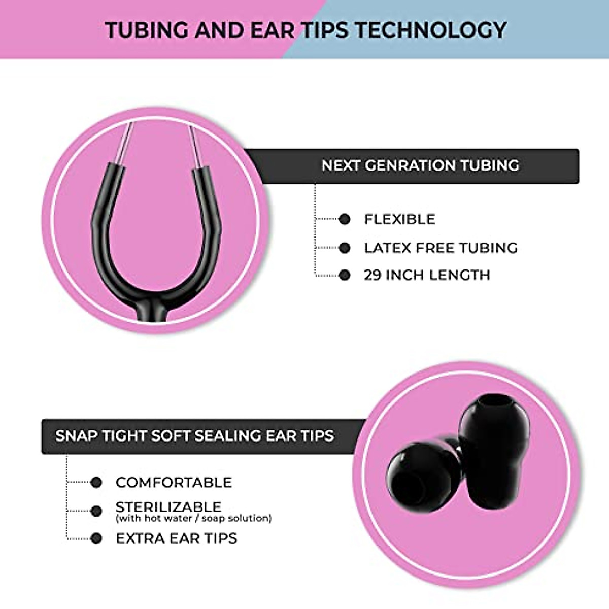 Revival Pediatric Neonatal Stainless-Steel Dual Head Stethoscope for Infant Care, Pediatricians, Neonatologist, Nurses and Medical Students with tunable Diaphragm, Latex Free tubing (Blue)