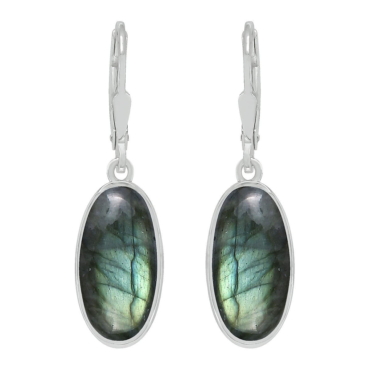 Natural Labradorite Dangle Earrings For Women Sterling Silver | Handmade Birthstone Dangle Earrings Jewelry | Gifts For Her