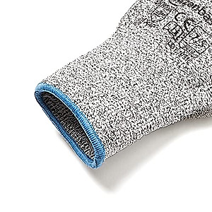 Amazon Basics Cut Resistant Work Gloves, Cut Level A2, Polyurethane Coated Gloves, Touch Screen, Size 7, Small (Pack of 2), Grey