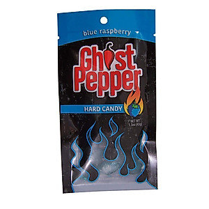 Spicy Ghost Pepper Cherry Flavored Hard Candy, 1.5 Ounce (Blue Raspberry)
