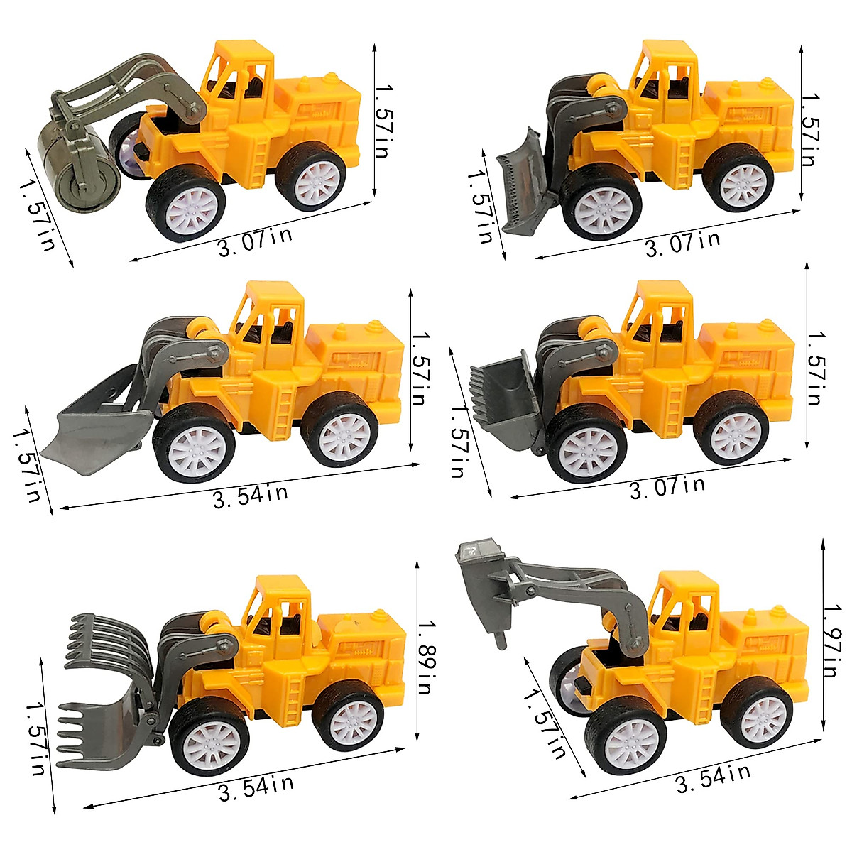 PPXMEEUDC Mini Construction Vehicles Set Pull Back Engineering Car Toys Tractor Trucks for Birthday Party Favors Game Gift Classroom Reward Car