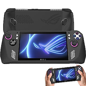 Miimall Compatible for ROG Ally Case, Asus Ally Silicone Case, Anti-Fingerprint Shock-Absorption Anti-Scratch Soft Silicone Skin Cover Protector Case for Asus ROG Ally Handheld 2023 Accessories-Black