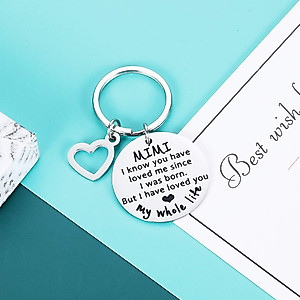 ARKUKU Keychain for Grandma - Mother's Day, Birthday, Christmas Gifts for Grandmother, Nana, Mimi from Granddaughter, Grandson - Silver