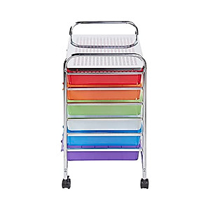 ECR4Kids 12-Drawer Mobile Organizer, Storage Cart, Assorted