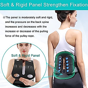LSO Back Brace with Removable Decompression Panel Back Support& Back Cover for Free,Pulley System Lumbar Support Belt for Sciatica Pain, Disc Injury and After Laminectomy or Spinal Fusion Surgery(L)