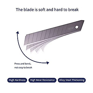 WEXWE 18mm Utility Knife Replacement Blades,60 Degree Snap Off SK4 Steel Blades for Retractable Cutting Knives, Hobby, Craft Knife, Box Cutter 20PCS