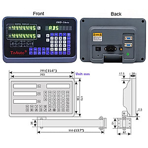 Precision 2 Axis DRO Kit, Digital Readout 2 Axis DRO Display + 2pc Linear Glass Scale 50~1000mm for Bridgeport Mill Lathe Machine (Customized Size)
