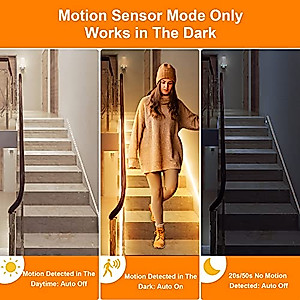 LAFULIT 10 PCS Under Cabinet Lights Kit, Motion Sensor LED Strip Lights with Remote, Dimmable and Timer Warm White Counter Lights for Kitchen Cabinets, Cupboards, Closets, Stairs, Shelf, Desk, and Bed