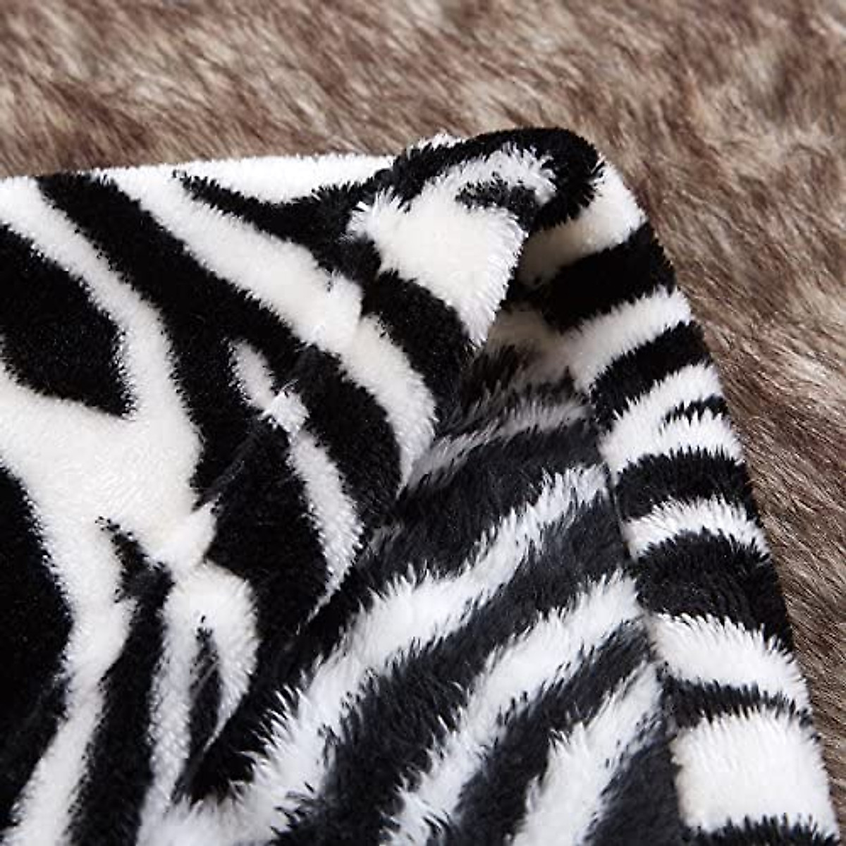 MERRYLIFE Zebra Print Throw Blanket Lightweight Soft Plush Couch Bed Sofa Blanket 60" 90"