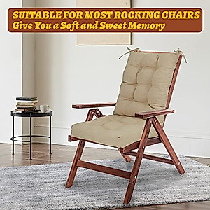 Focuprodu Rocking Chair Cushions.Soft Chair Cushions for Indoor/Outdoor A Variety of Rocking Chairs. Double Non-Slip Design Chair Cushions are Suitable for Patio, Garden. (Plush-Beige)