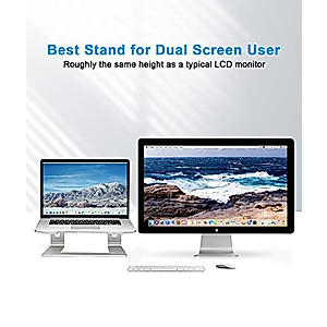 BoYata Laptop Stand, Aluminum Ergonomic Laptop Riser Computer Stand for Desk, Detachable Laptop Holder Compatible for All 10-15.6" MacBook Air Pro, Dell XPS, HP, Lenovo, Samsung-Silver