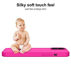 DEENAKIN iPhone 12 Case,iPhone 12 Pro Case with Screen Protector,Soft Flexible Silicone Gel Rubber Bumper Cover,Slim Fit Shockproof Protective Phone Case for iPhone 12 Pro 6.1" Hot Pink