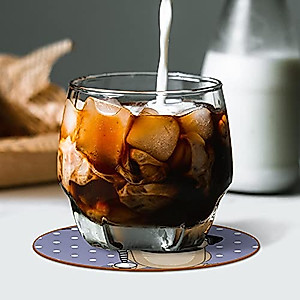 6 PCS Premium Leather Coasters for Drinks - Heat Resistant Drink Coaster - Protect Furniture from Stains Water Rings and Damage - Cute Pug Dog Sleepy