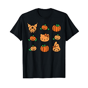 Hello Kitty My Melody Kuromi Pumpkins Halloween T-Shirt