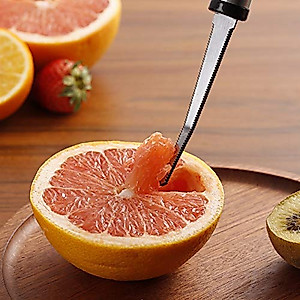 Grapefruit Spoons and Grapefruit Knife, Set of 7 Food Grade Stainless Steel Dessert Spoons Mirror Finish Fruit Knife, Serrated Grapefruit Utensils Tool, Suitable for Citrus Fruits Desserts Salads