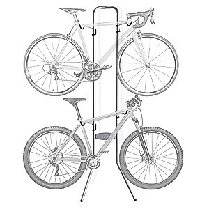Delta Cycle Michelangelo 2 Bike Storage Rack - Gravity Wall Bike Rack - Fully Adjustable Bike Rack Garage for Road, MTB, and Hybrid Bicycles - Vertical Bike Rack Holds Up to 80 lbs