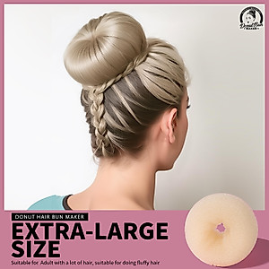Teenitor Hair Bun Shaper Set with Extra-large, Large, Medium, Small Doughnuts Ring Stylers, 20pcs Blonde Large Bobby Pins